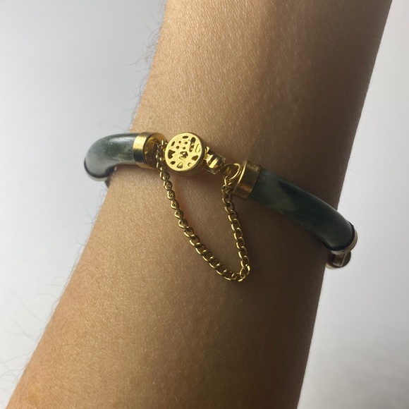 Jewelry | Vintage Tennis Design Bracelet 4 Tubular Green Jade Asian ...